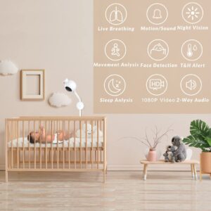 iBaby i2 Breathing Smart Baby Monitor and iBaby M8 2K Baby Camera Monitor, Night Vision, 2 Way Talk, Compatible with Smartphone.