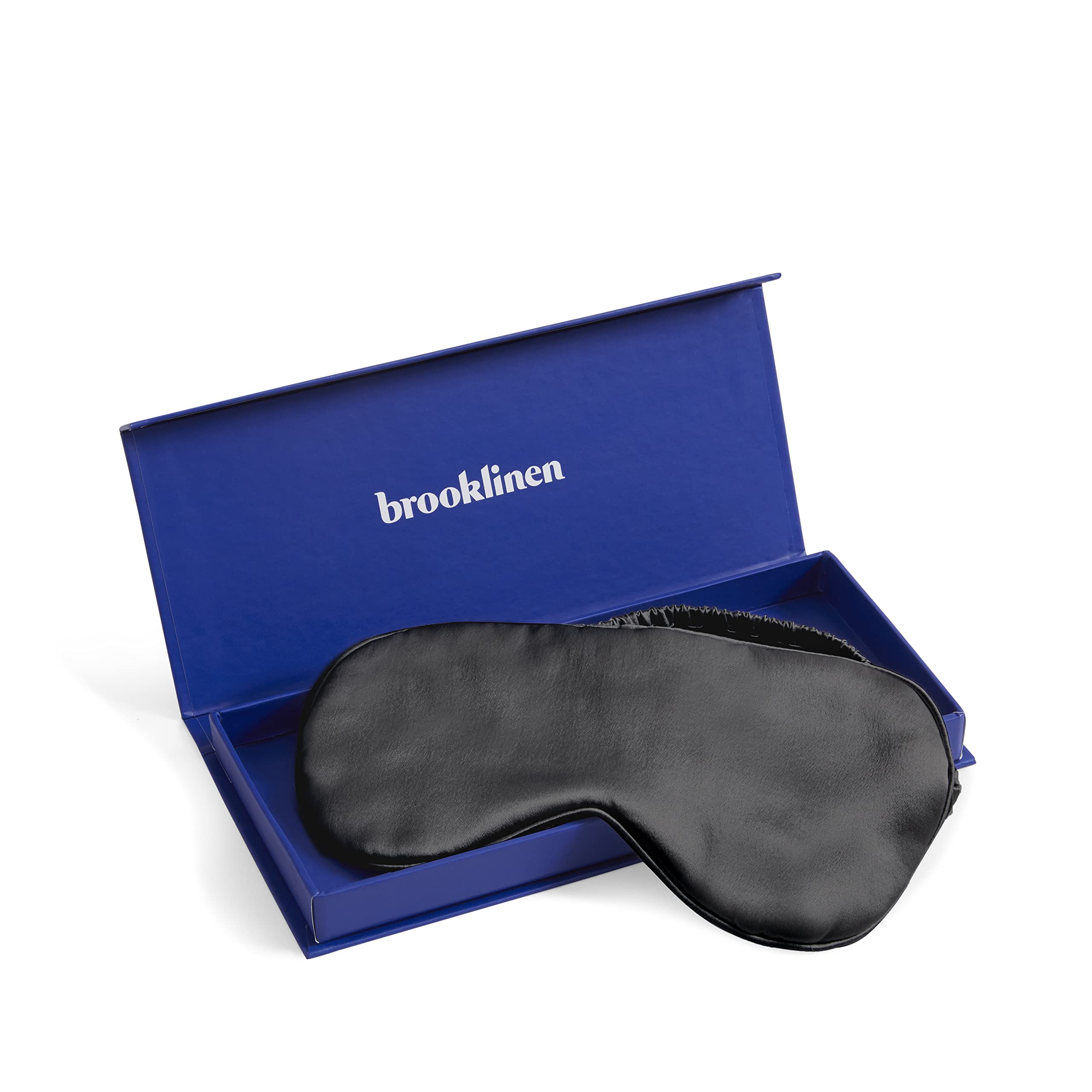 Brooklinen Silk Eye Mask - 100% Mulberry Silk Eyemask with Soft Elastic Strap - Best Eye Mask for Sleeping and Traveling - Carbon Grey