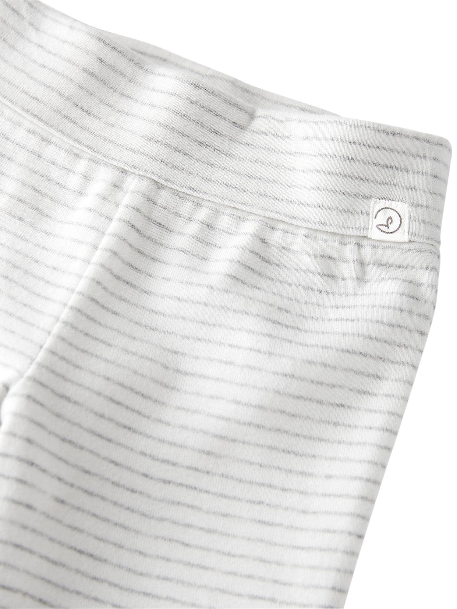 little planet by carter's unisex-baby 2-pack Terry Pants made with Organic Cotton, Grey/Heather Stripes, 3 Months