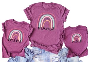 mama and mini rainbow t-shirt mommy and me shirts mama mini matching tee boho rainbow shirt mother and daughter shirt