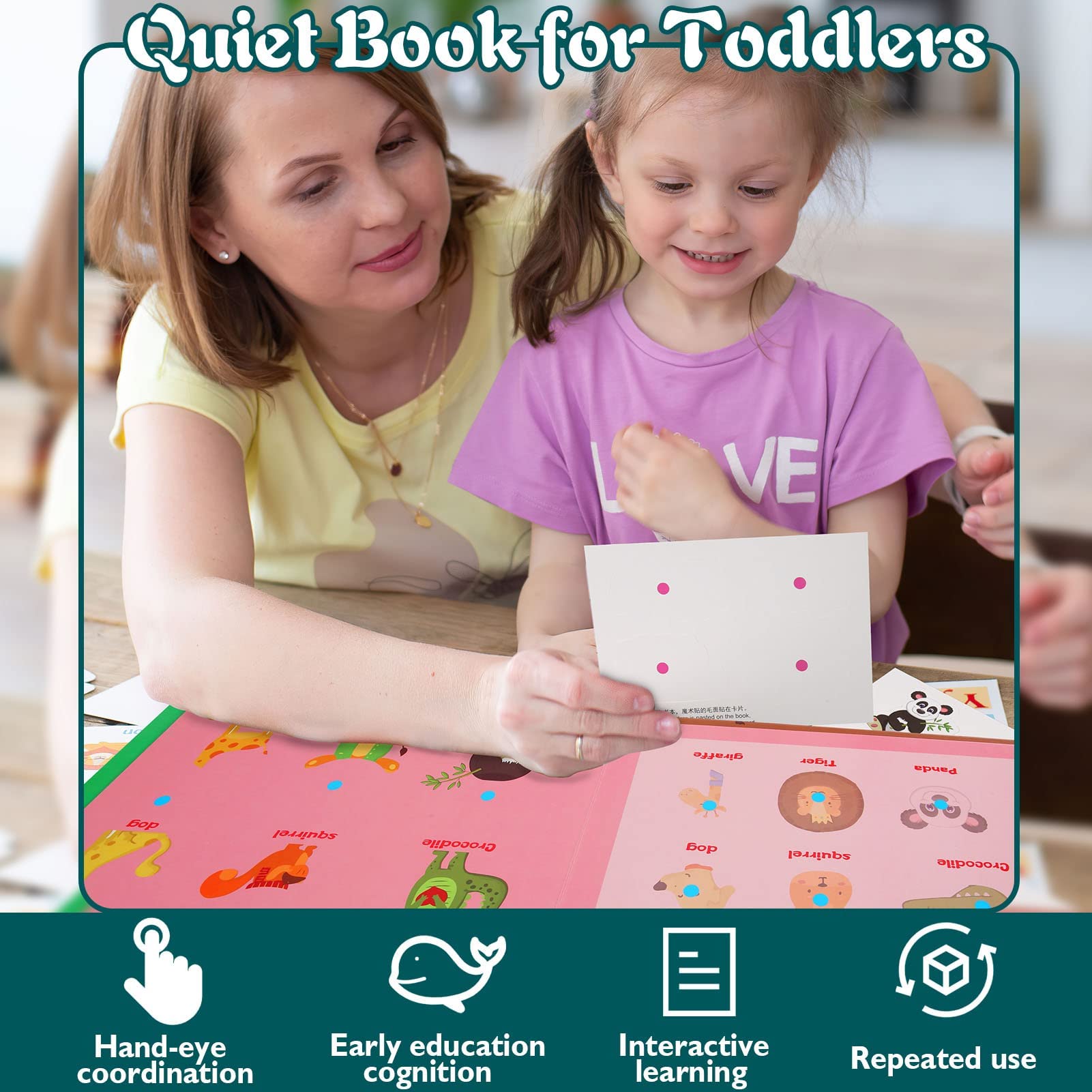 Quiet Book for Toddlers Montessori Activity Toys Busy Book Sensory Educational Preschool Learning Book for 3 4 5 6 Year Old Boys and Girls School Supplies(Numbers)