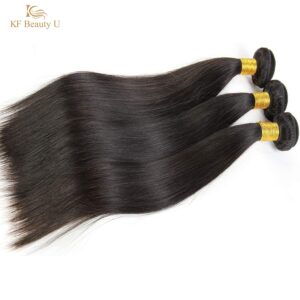 K KF BEAUTY U 10A Straight Hair Bundles 20 22 24 Inch Brazilian Human Hair Bundles 100% Unprocessed Virgin Hair Straight Weave Hair Bundles Natural Color Human Hair 3 Bundles