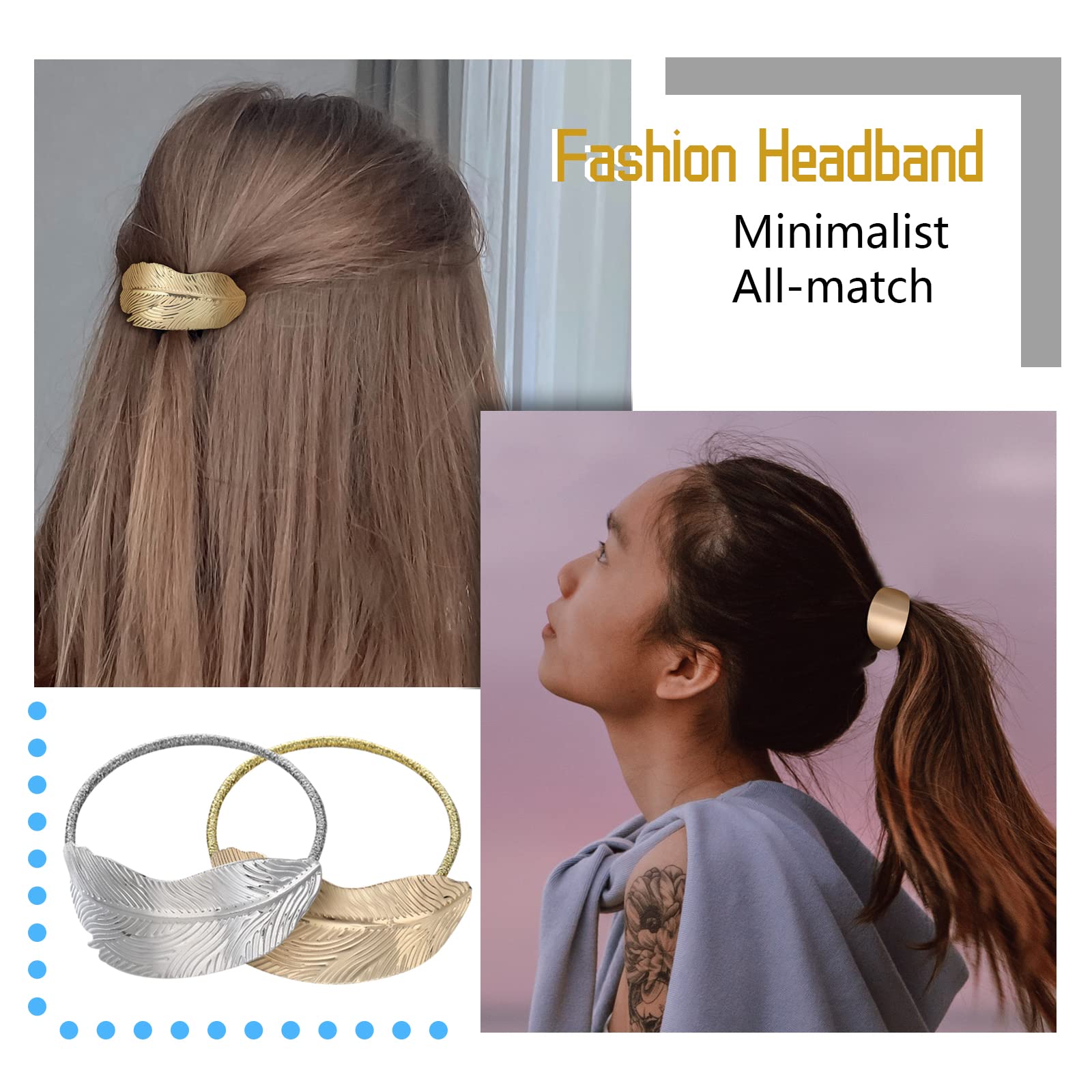 9 Pack Ponytail Hair Cuff Metal Rhinestone Ponytail Holder Elastic Glitter Decorative Hair Tie Gold Hair Ties Wrap Cuff Tortoise Shell Ponytail Ring Holder Christmas Gift for Women(Charming Style)