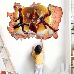 Spiderman Wall Stickers No Way Home DIY Removable Cartoon Children Themed Art Boy Room Wall Sticker for Bedroom Nursery Playroom Decoration Wall Stickers