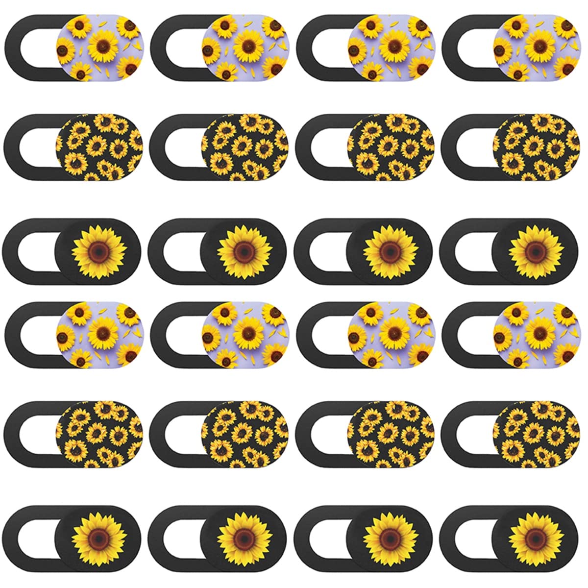 SOLUSTRE 24 pcs Camera Cover Privacy Webcam Cover Slider Computer Webcam Cover Camera for Computer Cartoon Webcam Cover Computer Laptop Tablet Camera lid Webcam Slider Lens Sunflower abs