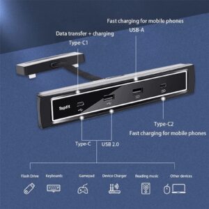 ShowEv Tesla Model Y/3 USB Hub Port Adapter,Center Console Docking Station Organizer for 2021 2022 2023 Tesla Model 3/Y