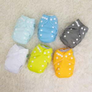 ALVABABY Newborn Cloth Diapers for Less Than 12 pounds Baby Pocket Hook and Loop Closure Cloth Diapers Nappy 6pcs with 12 Inserts 6VBS100