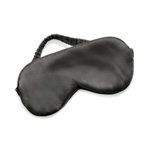 brooklinen silk eye mask - 100% mulberry silk eyemask with soft elastic strap - best eye mask for sleeping and traveling - carbon grey