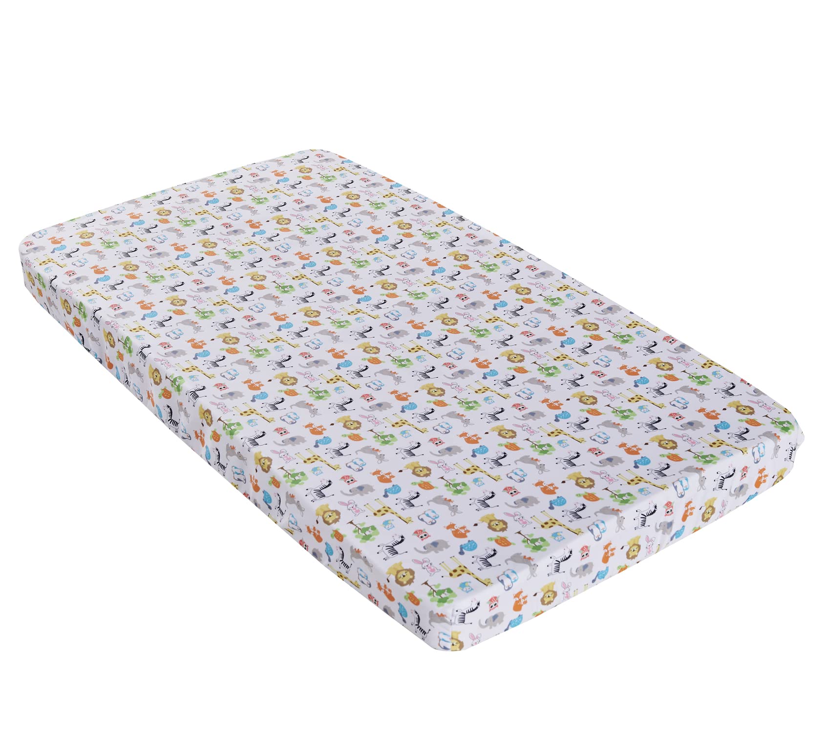 Baby Crib Fitted Sheet Baby Boy Animal Safari Crib Fitted Sheet by JAHbaby (2), 28 X 52