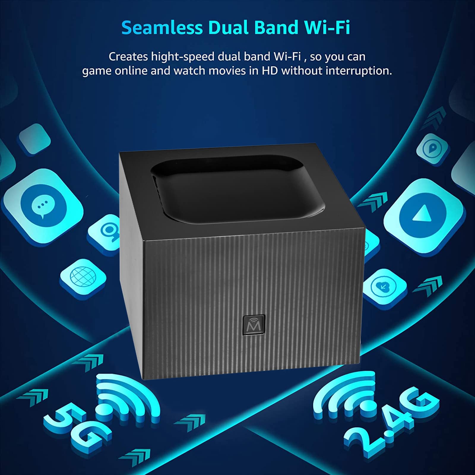 Whole Home WiFi System- Dual Band Mesh WiFi 5 System, Replaces WiFi Router & Extender, AC1200 High Speed Seamless Roaming WiFi Network, Includes 3 Router/AP