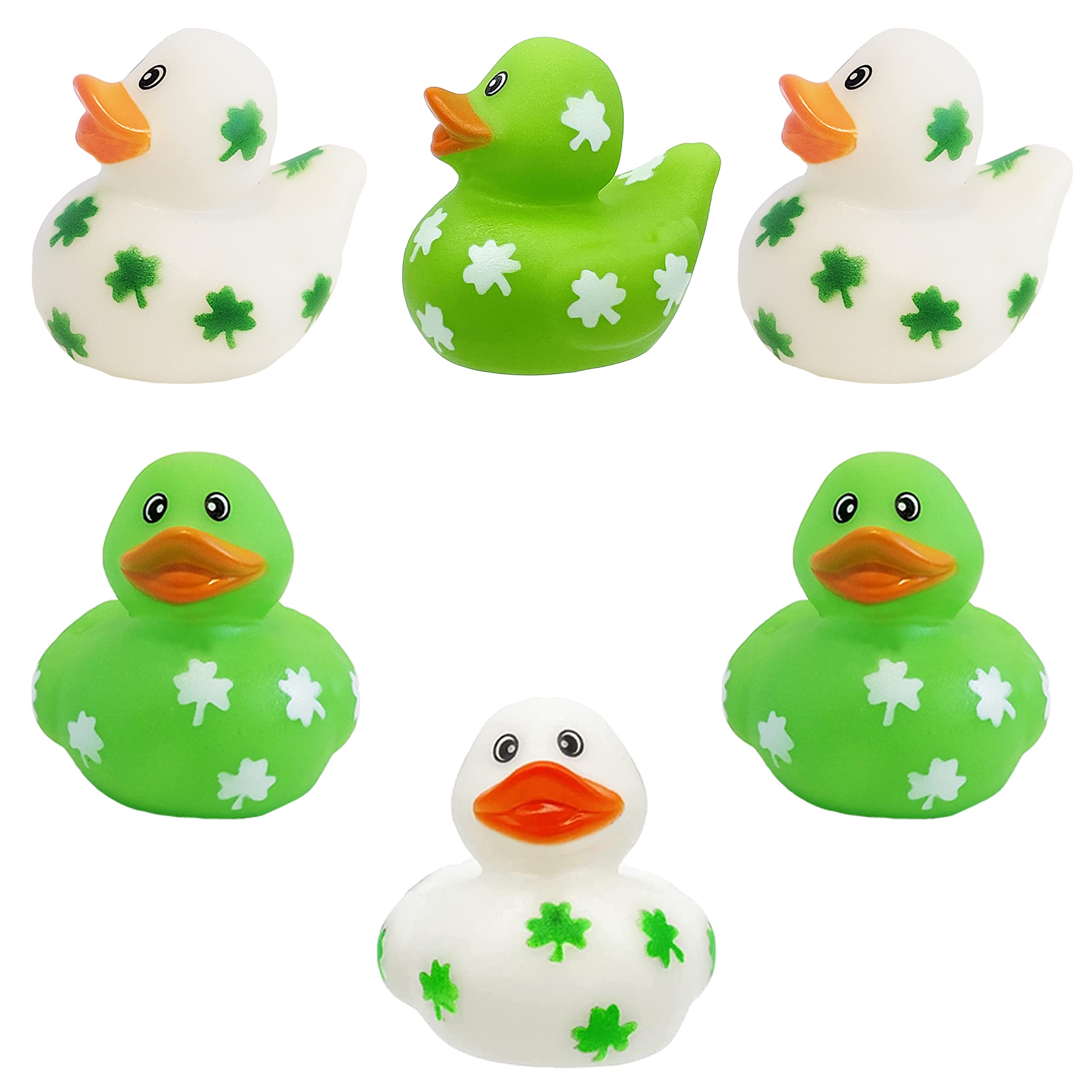 The Dreidel Company St. Patrick's Holiday Rubber Duck Toy Duckies for Kids, Bath Birthday Gifts Baby Showers Summer Beach and Pool Activity, 2" (12-Pack)