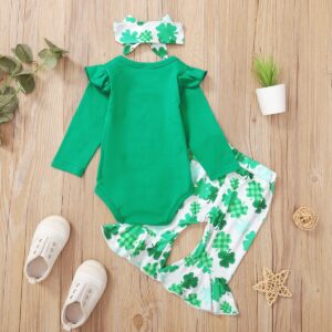 Detigee Baby Girl Happy St. Patricks Day Outfit Infant My 1st St. Patricks Day Bodysuit (Green,3-6 Months)