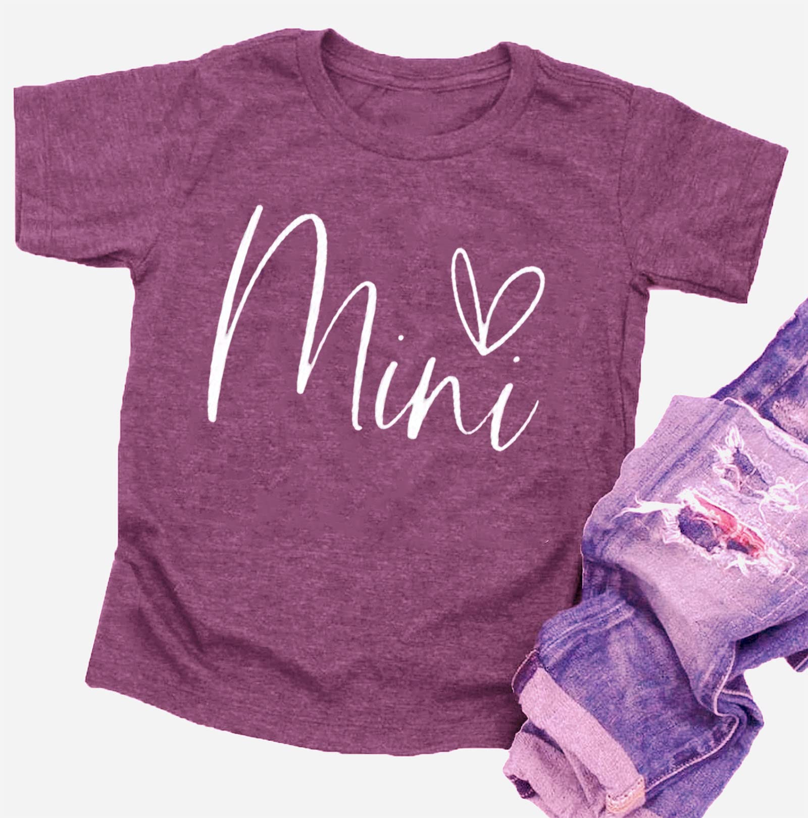 Mama and Mini Shirts Mommy and Me Matching Cute T-Shirts Mama Mini Matching Tee Mother and Daughter Gifts Tshirt (M, Fuchsia-Mama T-Shirt)