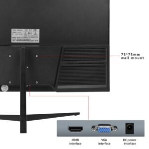 ZFTVNIE PC Monitor, 21.5-Inch Full HD Monitor 1920 x 1080P IPS Computer Screen, Frameless, 75Hz, 5ms, VGA & HDMI Ports, Monitor for Laptop/Xbox/PS3/PS4