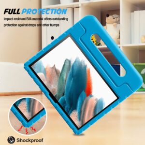 ProCase Kids Case for Galaxy Tab A8 10.5” 2022 (SM-X200/SM-X205/SM-X207), Shockproof Convertible Handle Stand Cover Lightweight Kids Friendly Protective Case for Galaxy Tab A8 10.5 Inch 2022 -Blue