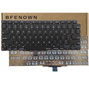 bfenown replacement us keyboard for macbook air retina 13.3 inch m1 cpu a2337 mgn63ll/a mgnd3ll/a mgna3ll/a mgn93ll/a mgn73ll/a mgne3ll/a emc 3598 2020 year laptop