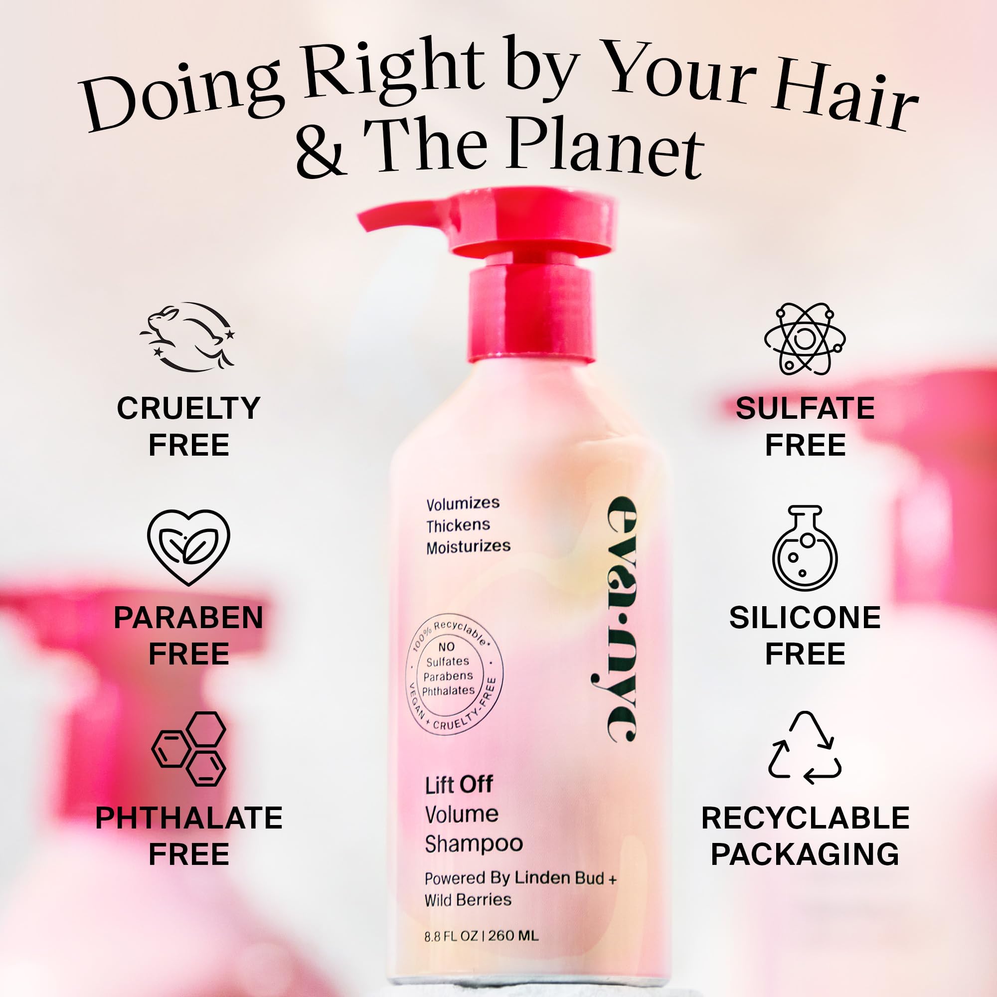 Eva NYC Lift Off Volume Shampoo, Moisture-Rich Volumizing Shampoo for Fine Hair, Daily Hair Shampoo for Thick and Full Locks, GMO-Free & Color-Safe Volumizing Hair Products, 8.8 oz