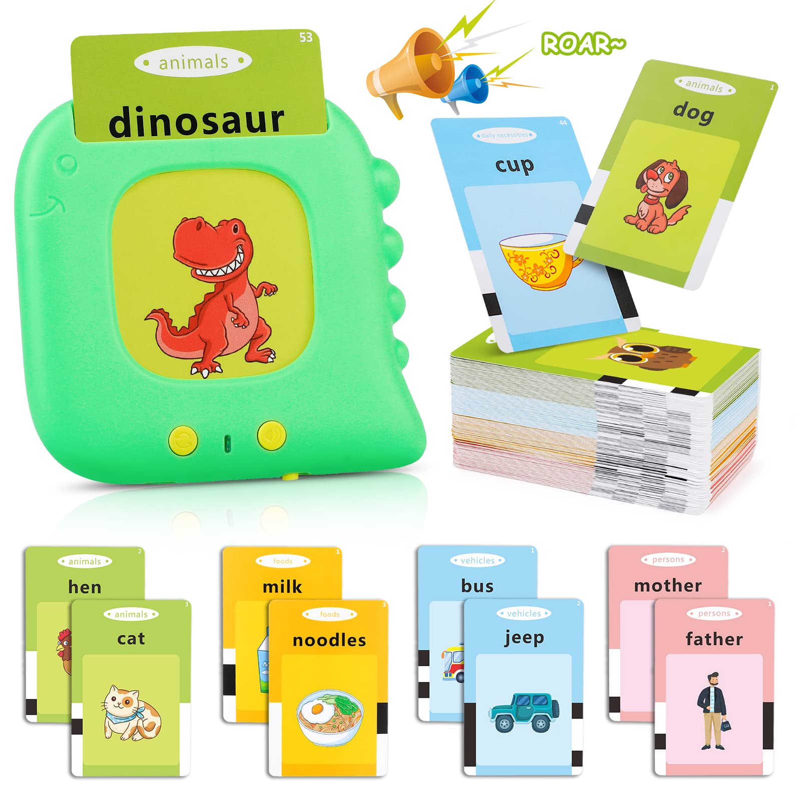 Beefox Talking Flash Cards for Toddlers 1-3, Autism Sensory Toys for Autistic Kids, Montessori Educational Learning Toys with 224 Sight Words, Speech Therapy Toys for 1-5 Year Old Boys Girls Gifts