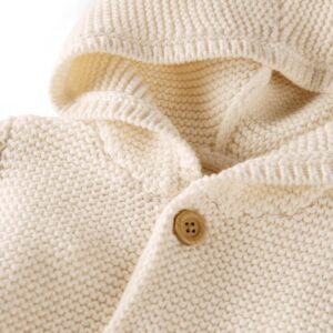 little planet by carter's unisex-baby Organic Cotton Signature Stitch Cardigan, Cream, 24 Months