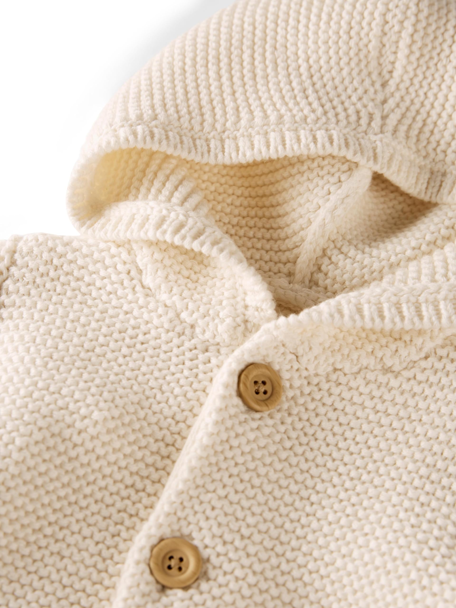 little planet by carter's unisex-baby Organic Cotton Signature Stitch Cardigan, Cream, 24 Months