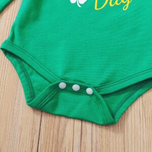 Detigee Baby Girl Happy St. Patricks Day Outfit Infant My 1st St. Patricks Day Bodysuit (Green,3-6 Months)