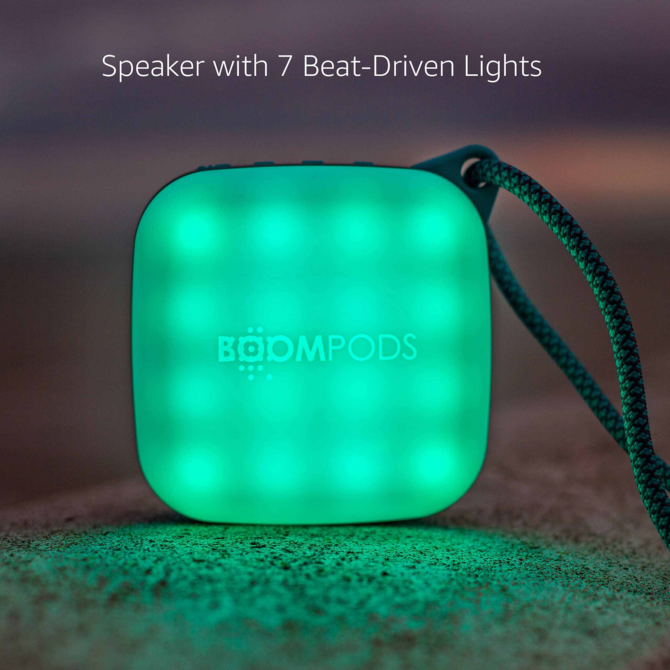 BoomPods Rhythm -Alexa Waterproof Bluetooth Speaker - Alexa, Waterproof 1m, Light Function, Volume, Skip Tracks, Voice Assistant