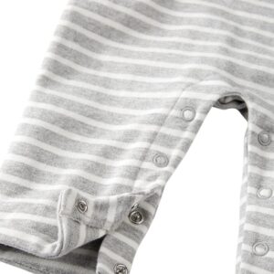 little planet by carter's unisex-baby Terry Jumpsuit made with Organic Cotton, Grey Stripes, 3 Months