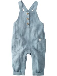 little planet by carter's unisex-baby organic cotton gauze overall jumpsuit, rose, newborn