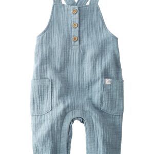 little planet by carter's unisex-baby Organic Cotton Gauze Overall Jumpsuit, Ochre, 18 Months