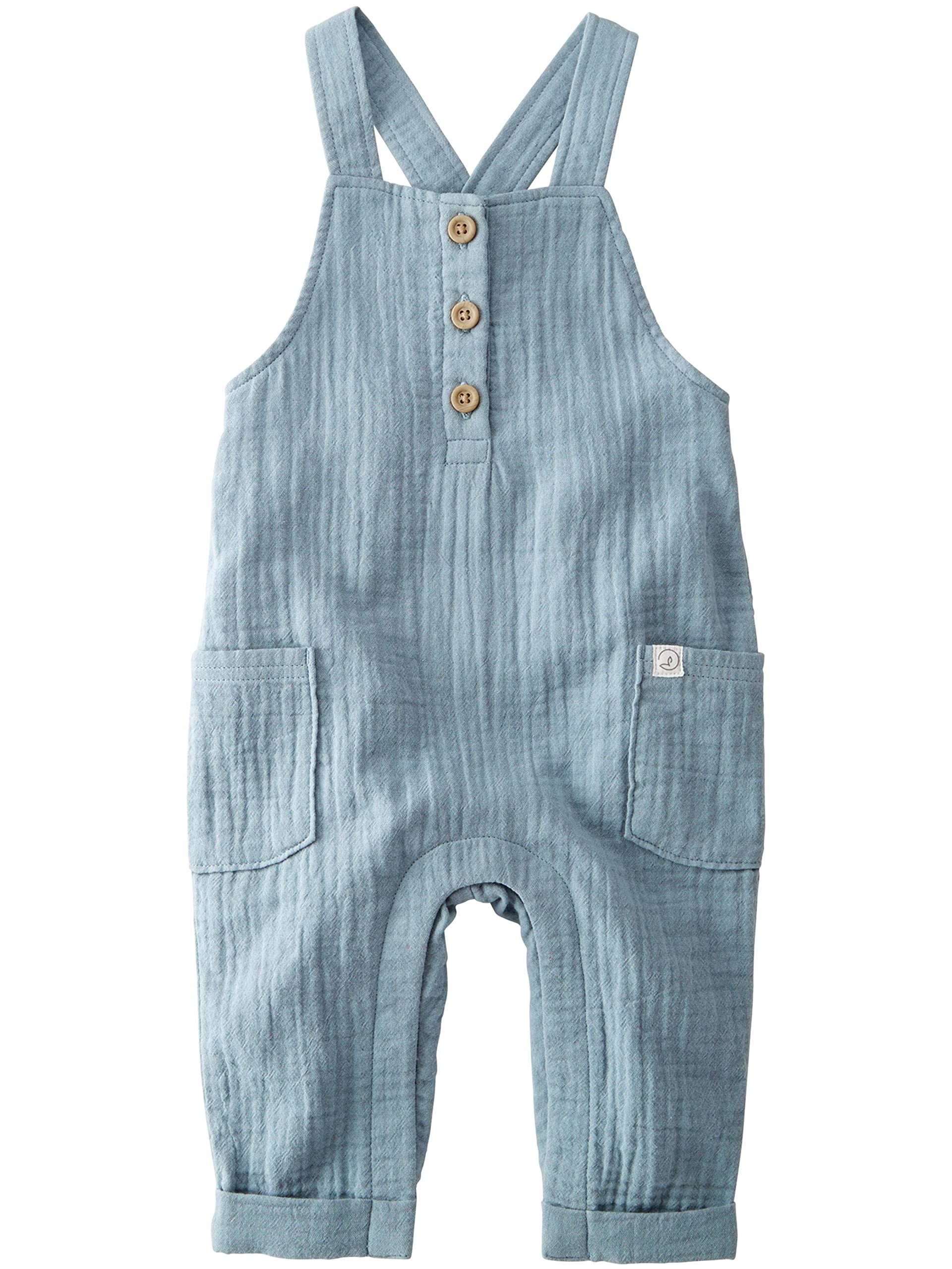 little planet by carter's unisex-baby Organic Cotton Gauze Overall Jumpsuit, Ochre, 18 Months