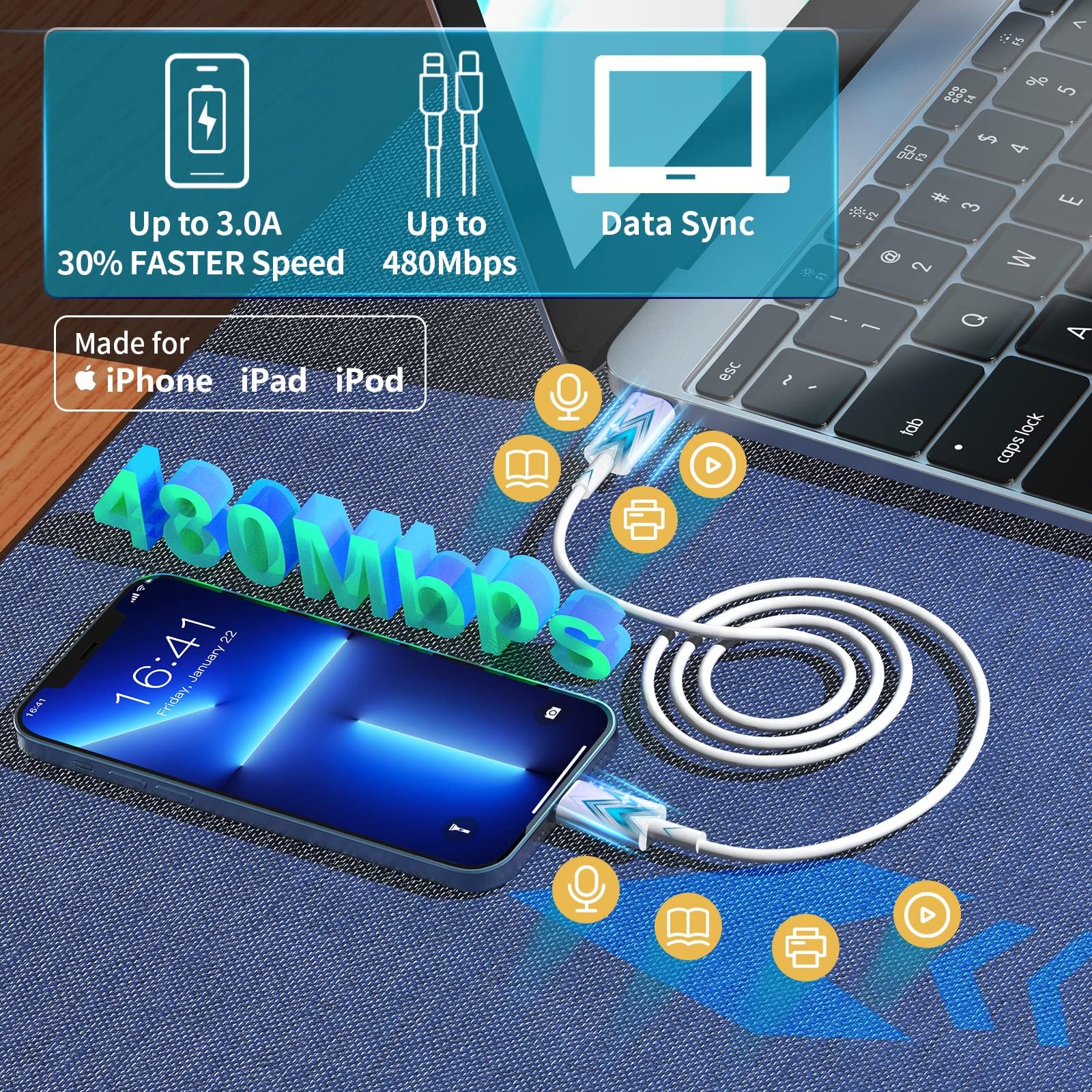 【MFi Certified】iPhone 14 Charger Fast Charging, Rombica 2Pack 20W PD USB-C Power Wall Charger Adapter with 6FT Type-C to Lightning Cable Compatible for iPhone 14 Pro 14 Pro Max 13 12 11 XS XR X 8 iPad