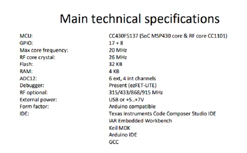 Titan Development Board Based on MSP430 core, CC430F5137 chip, Hardware Platform 7x5,5 cm - 915 MHz