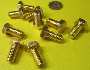 brass hex head bolts ft 3/8"-16 thread x .750" long 10 pcs