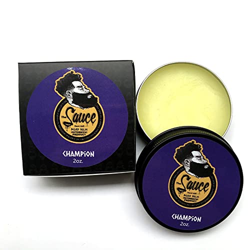 Sauce Authentic Product Beard Balm 2oz. Reusable, Styles, Strengthens & Softens Beards Leave in Conditioner (Champion)