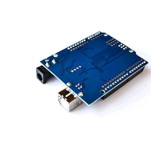 UNO R3 Board ATmega328P with USB Cable for Arduino - Compatible with Arduino UNO R3 Mega 2560 Nano Robot for Arduino IDE AVR MCU Learner K53, Blue