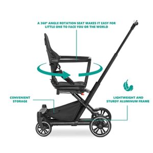 Dream On Me Drift Rider Baby Stroller in Black, Lightweight Stroller with Compact Fold, Sturdy Design, 360 Degree Angle Rotation Travel Stroller