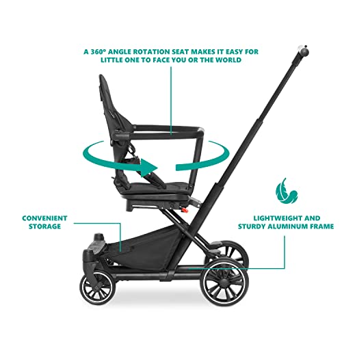 Dream On Me Drift Rider Baby Stroller in Black, Lightweight Stroller with Compact Fold, Sturdy Design, 360 Degree Angle Rotation Travel Stroller