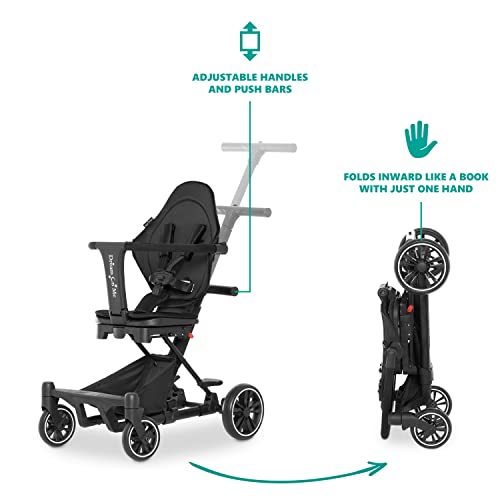 Dream On Me Drift Rider Baby Stroller in Black, Lightweight Stroller with Compact Fold, Sturdy Design, 360 Degree Angle Rotation Travel Stroller