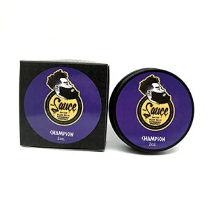 sauce authentic product beard balm 2oz. reusable, styles, strengthens & softens beards leave in conditioner (champion)