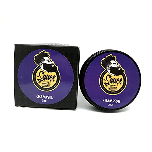 Sauce Authentic Product Beard Balm 2oz. Reusable, Styles, Strengthens & Softens Beards Leave in Conditioner (Champion)