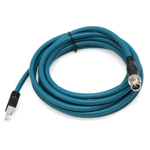 ZBLZGP M12 8Pin X-Code Male to RJ45 Cat7e Flexible Ethernet Shielded Cable for Cognex CKR-202-001,CCB-M8IO-02,CCB-84901-1002-02 3M