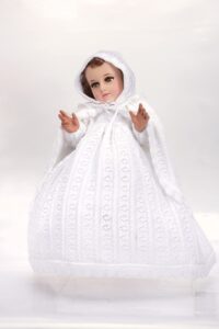 susaniita ropon tejido vestido para niño dios. baby jesus nativity dress (40cm), white