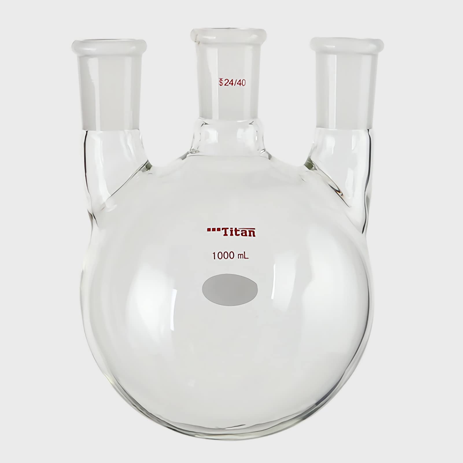 ADAMAS-BETA 1000ml 3 Neck Round Bottom Flask RBF with 24/40 Center & 24/40 Side Joint, Heavy Wall Borosilicate Glass