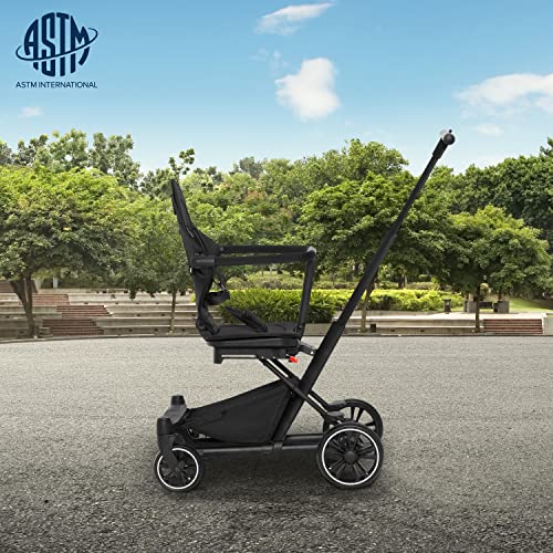 Dream On Me Drift Rider Baby Stroller in Black, Lightweight Stroller with Compact Fold, Sturdy Design, 360 Degree Angle Rotation Travel Stroller