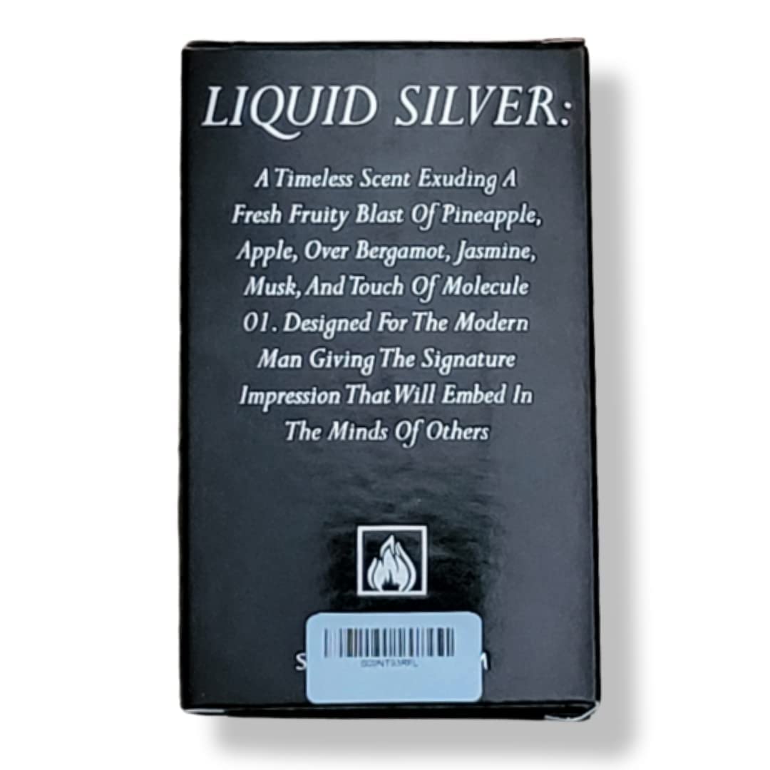 Cover Scent For Men Patented Unmatched Male Inspired Cologne Fragrance "Liquid Silver" Pure Raw Attraction Perfume Spray by"S1CK"