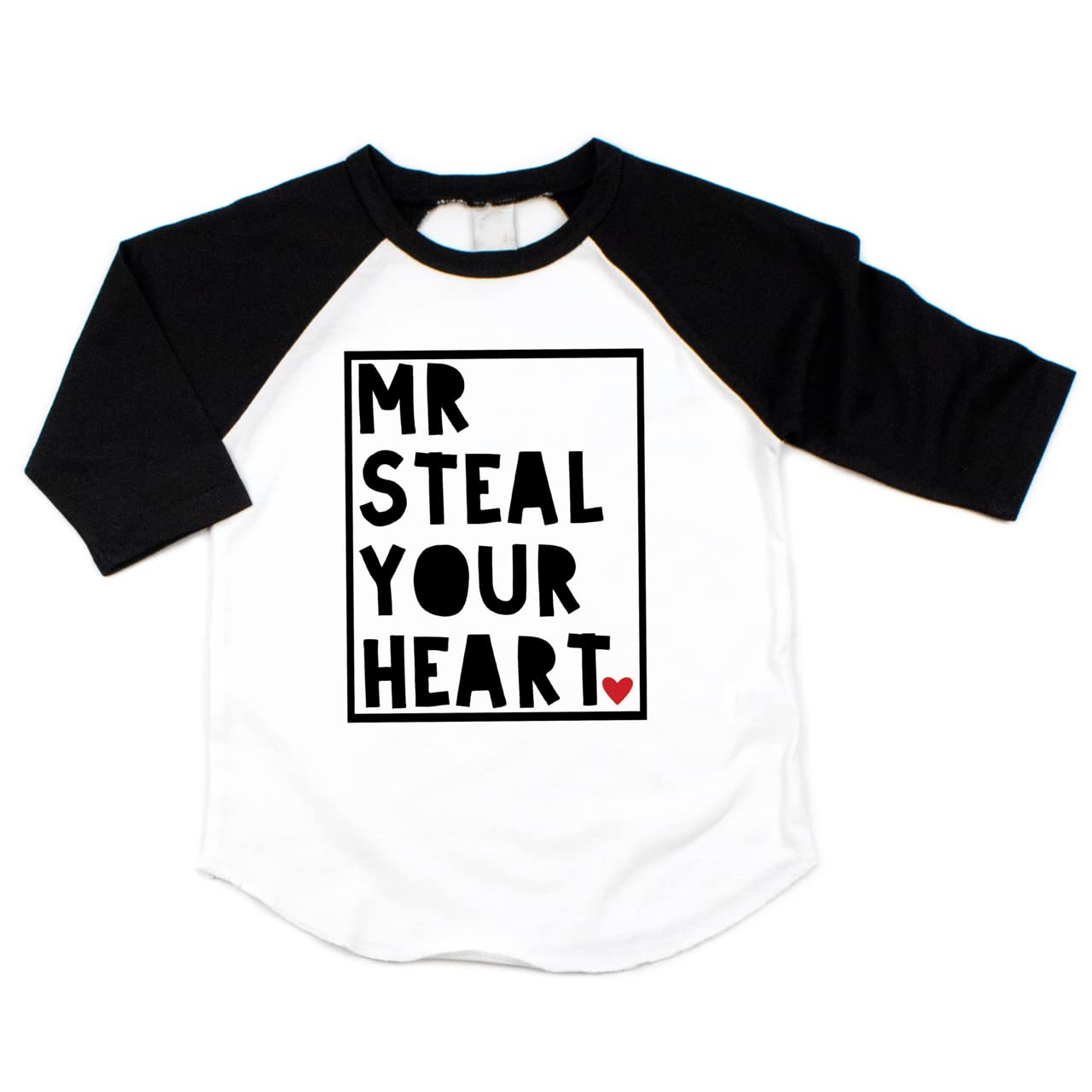 Bump and Beyond Designs Boys Valentine's Day Shirt, Mr. Steal Your Heart (Black 24 Months)