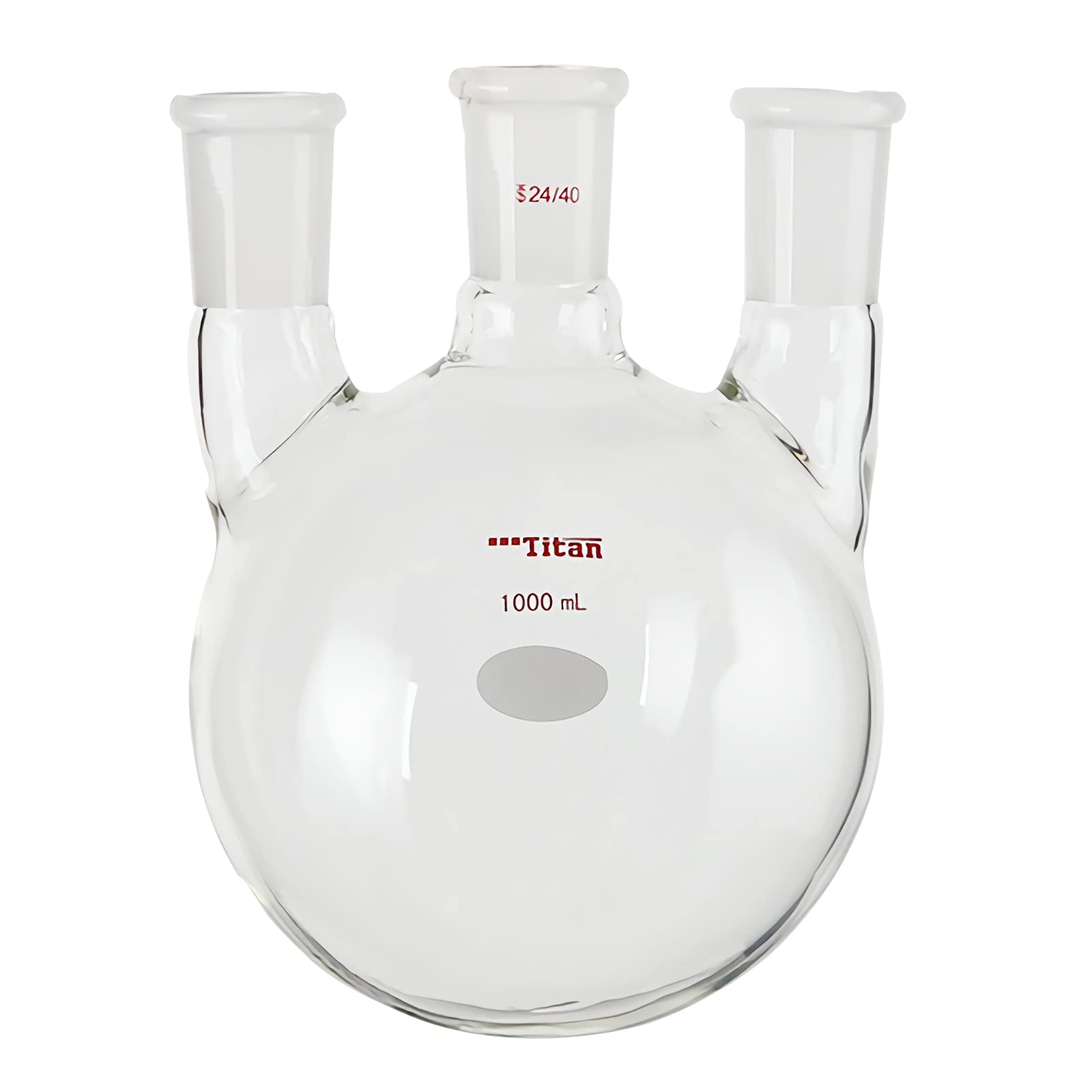 ADAMAS-BETA 1000ml 3 Neck Round Bottom Flask RBF with 24/40 Center & 24/40 Side Joint, Heavy Wall Borosilicate Glass