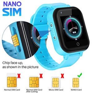 LiveGo 4G SmartWatch for Kids, IP67 Waterproof GPS Smart Watch with Voice and Video Chat Tracker Pedometer SOS SIM Wifi, Cell Phone Wrist Watch for 3-15 Years Kids Gifts (Blue)