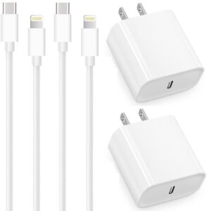 2 pack [apple mfi certified ] 20w usb c wall chargers 6ft cables compatible with iphone 14/14 pro/14 pro max/14 plus/13/13pro/12/12 pro/11/11pro,ipad, fast charging