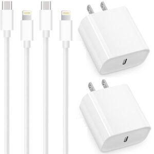 2 Pack [Apple MFi Certified ] 20W USB C Wall Chargers 6FT Cables Compatible with iPhone 14/14 Pro/14 Pro Max/14 Plus/13/13Pro/12/12 Pro/11/11Pro,iPad, Fast Charging